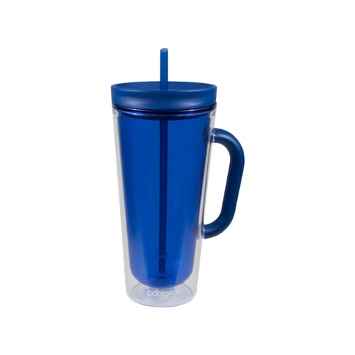 COOL GEAR 3-Pack 26 oz Spritz Tumbler with Straw and Handle | Pressure Fit Lid, Colored Re-Usable Tumbler Water Bottle with Straw and Handle - Variety Pack
