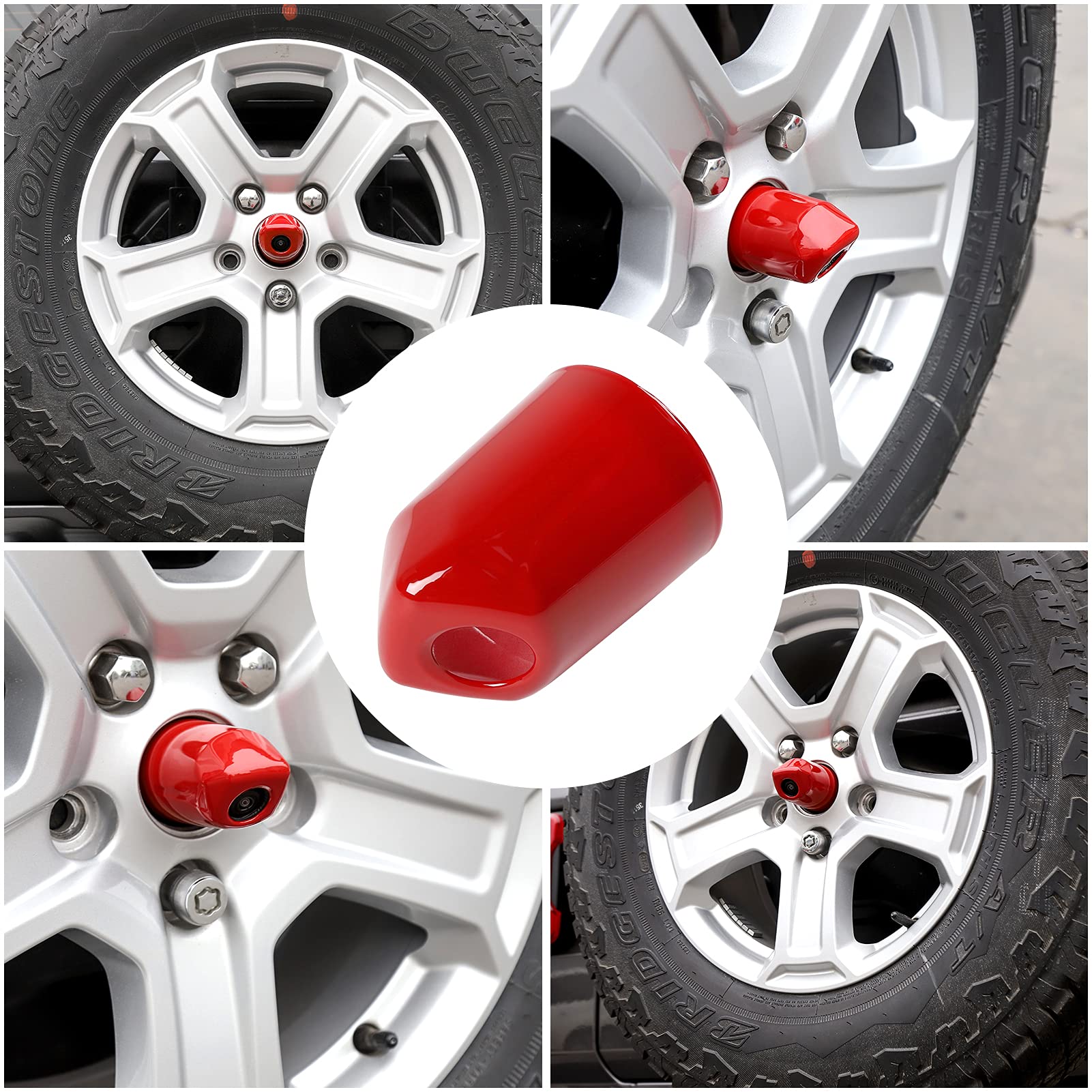 Car Rear Camera Decoration Cover Bezel Trim for Jeep Wrangler JL JLU 2018-2021 (Red)