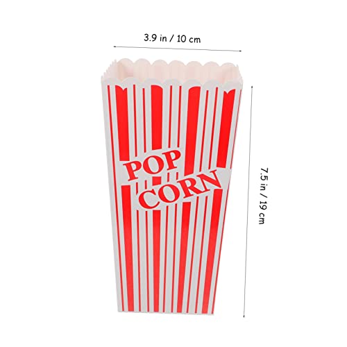 Popcorn Cups Disposable 24 Pcs Popcorn Popcorn Bucket Stripe Paper