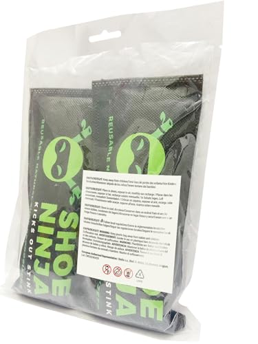 Shoe Deodorizer Inserts - Shoe Odor Eliminator - Activated Charcoal to Absorb Shoe Smell - Pack of 2 Shoe Smell Eliminator with Nail Clippers