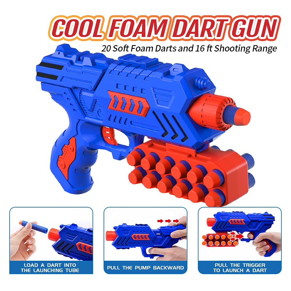 Shooting Game Toy for Age 5, 6, 7, 8, 9, 10+ Years Old Kids, Boys - Digital Shooting Targets with Foam Dart Toy Gun - Electronic Scoring Board Games for Kid - Ideal Gift - Compatible with Toy Gun