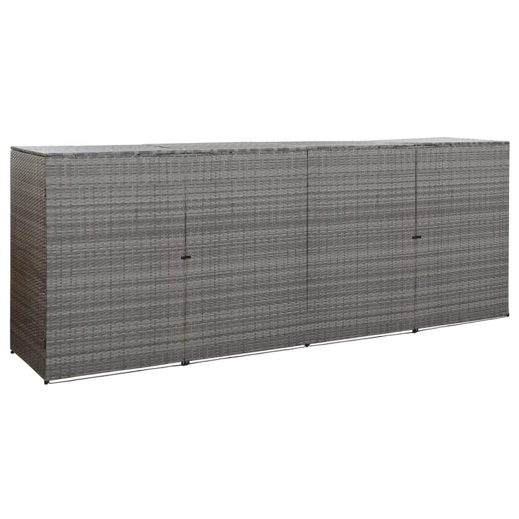 Canditree Outdoor Large Storage Shed for Garbage Cans, Garden Tools, Bin Shed Poly Rattan for Patio Backyard (Anthracite)