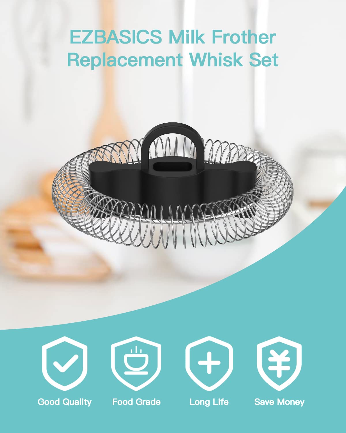 EZBASICS Electric Milk Frother and Warmer Replacement Whisk Set