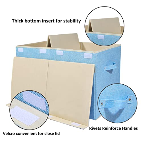 popoly Large Toy Box Chest with Lid, Collapsible Sturdy Toy Storage Organizer Boxes Bins Baskets