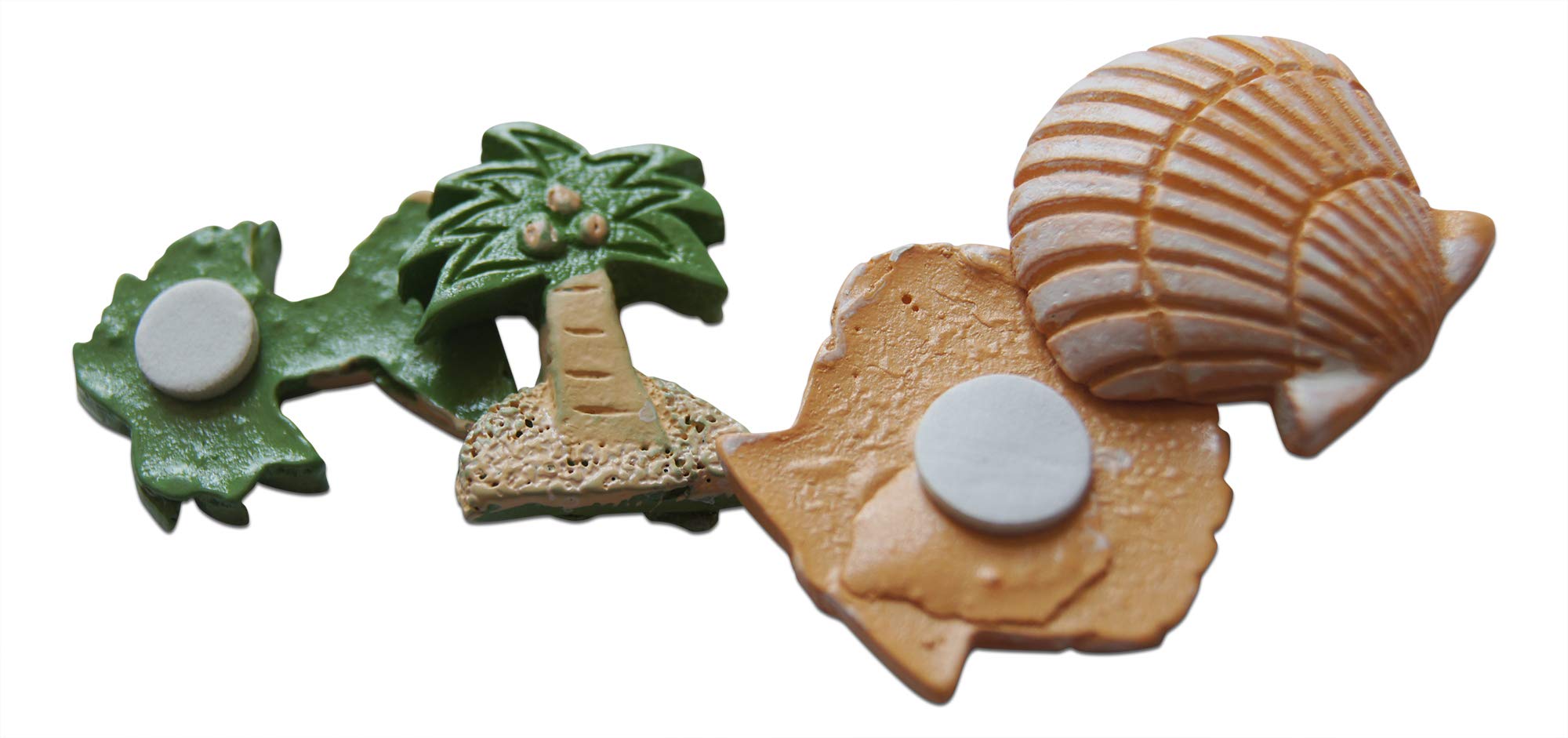 Shoreside Nautical Seashell & Island Miniature Beach Themed Arts and Crafts Stickers Starfish, Seashell, Conch Shell, Palm Tree, & Flip Flop (12 Pieces)