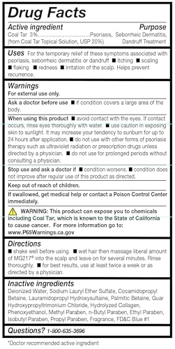 MG217 Dandruff 3% Coal Tar Dandruff Shampoo, Controls Flaking & Relieves Itchy Scalp - 8 oz Tube
