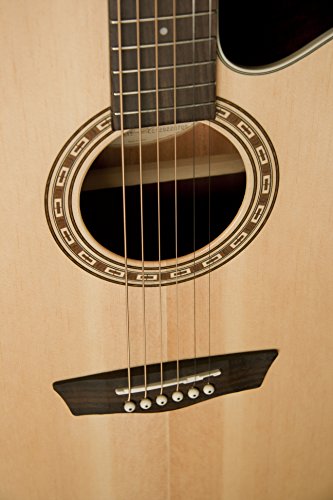 Washburn Harvest 6 String Acoustic-Electric Guitar, Right, Natural (WD7SCE-A)