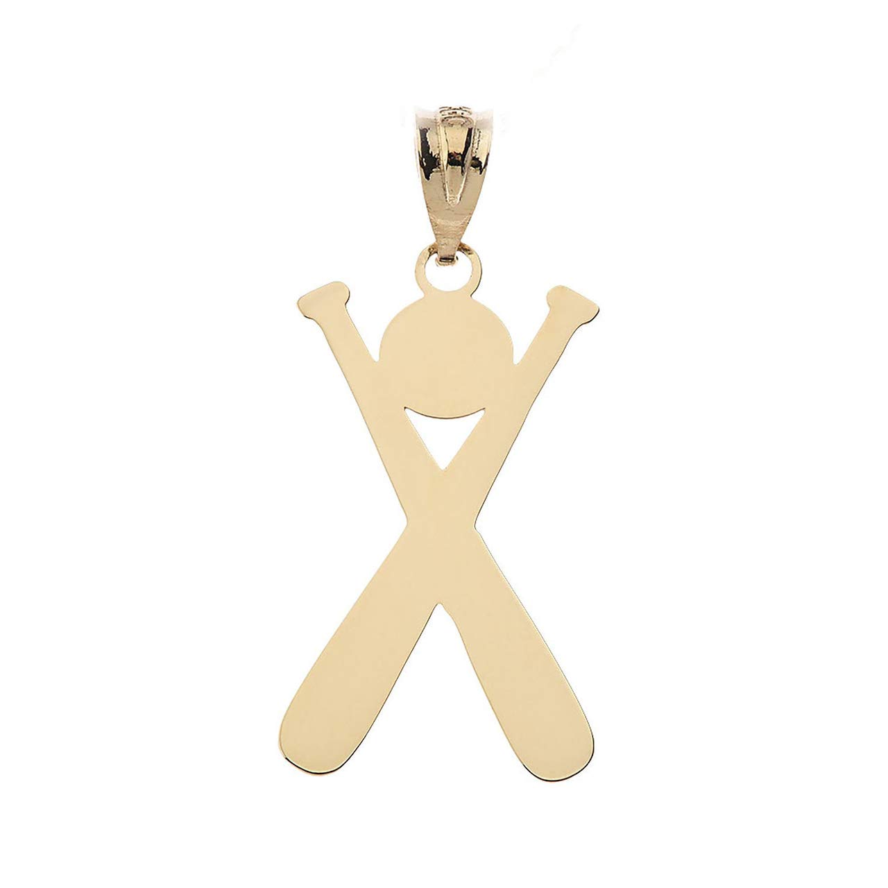 Certified 10k Yellow Gold Personalized Baseball and Baseball Bat Cross Sports Pendant with Your Name and Number
