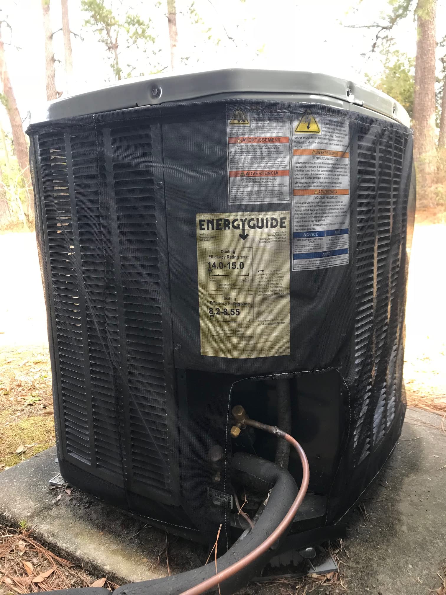 MESH Air Conditioner Cover: CUSTOM AC Cover designed to PROTECT coils from clogging - leaves, grass, cottonwood, dust and debris