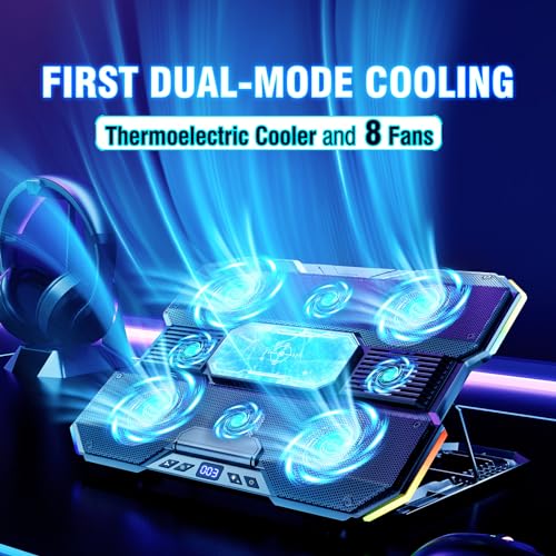 Cooling Pad for Gaming Laptop with Thermoelectric Cooler,8 Fans Powerful Laptop Cooler (Thermoelectric Cooler and 8 Fans)