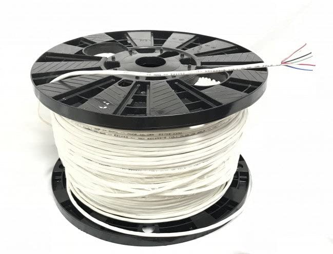 Custom Cable Connection 22 AWG 4 Conductor Stranded Shielded Plenum Cable White CL3P Jacket for Security/Alarm/Access Control/Sound - 500 FootPull Box