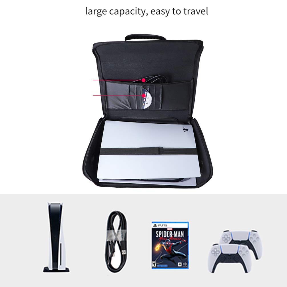 Carrying Case with for for Sony PS5 Game Console,Carrying Case Travel Case Storage Bag Shoulder Bag for PlatStation 5 PS5 Console Controller Optical Disk Cable Accessories
