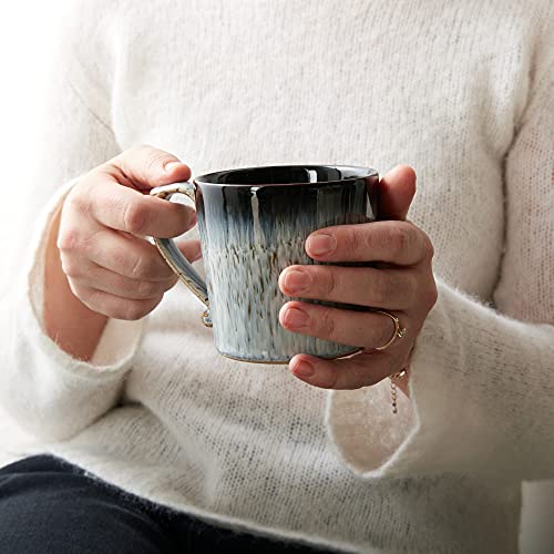 Denby Halo Heritage Mug Set of 2, Black, Grey, 199048280, 390 milliliters