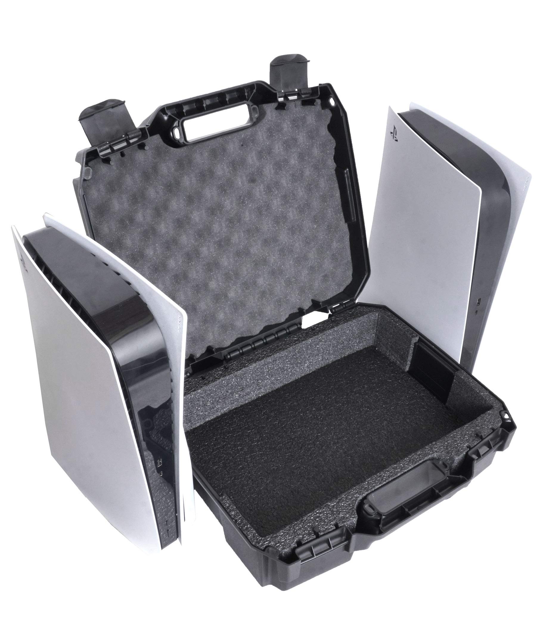 Case Club Compact Hard Carry Case - Fits Gen 1 PlayStation 5 (PS5) - Impact Resistant - Lockable - Laser Cut Foam - Made in USA