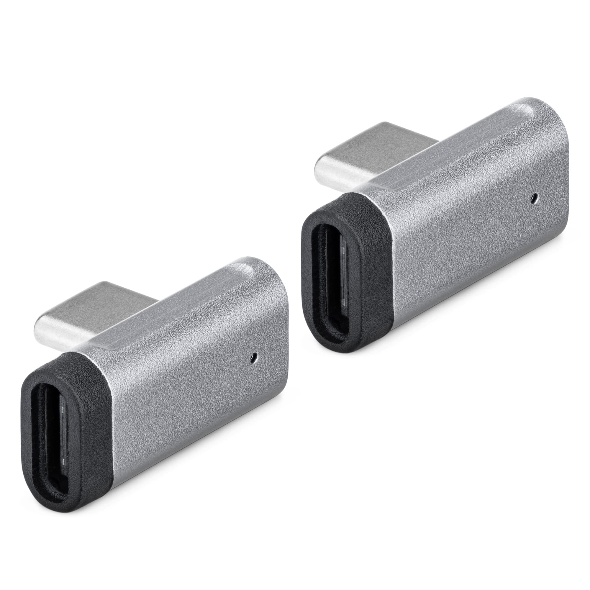 kwmobile USB C Right Angle Adapter - 90 Degree Male to Female USB-C Plug Adaptor Compatible with Oculus Headsets Laptops Computers - Set of 2