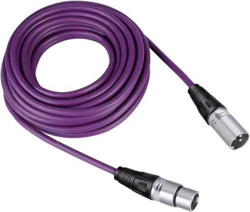 NEEWER 6 Pcs 24.9ft Microphone Audio Cable XLR Male to XLR Female Colored Snake Cable (Purple/Red/Blue/Orange/Yellow/Green)