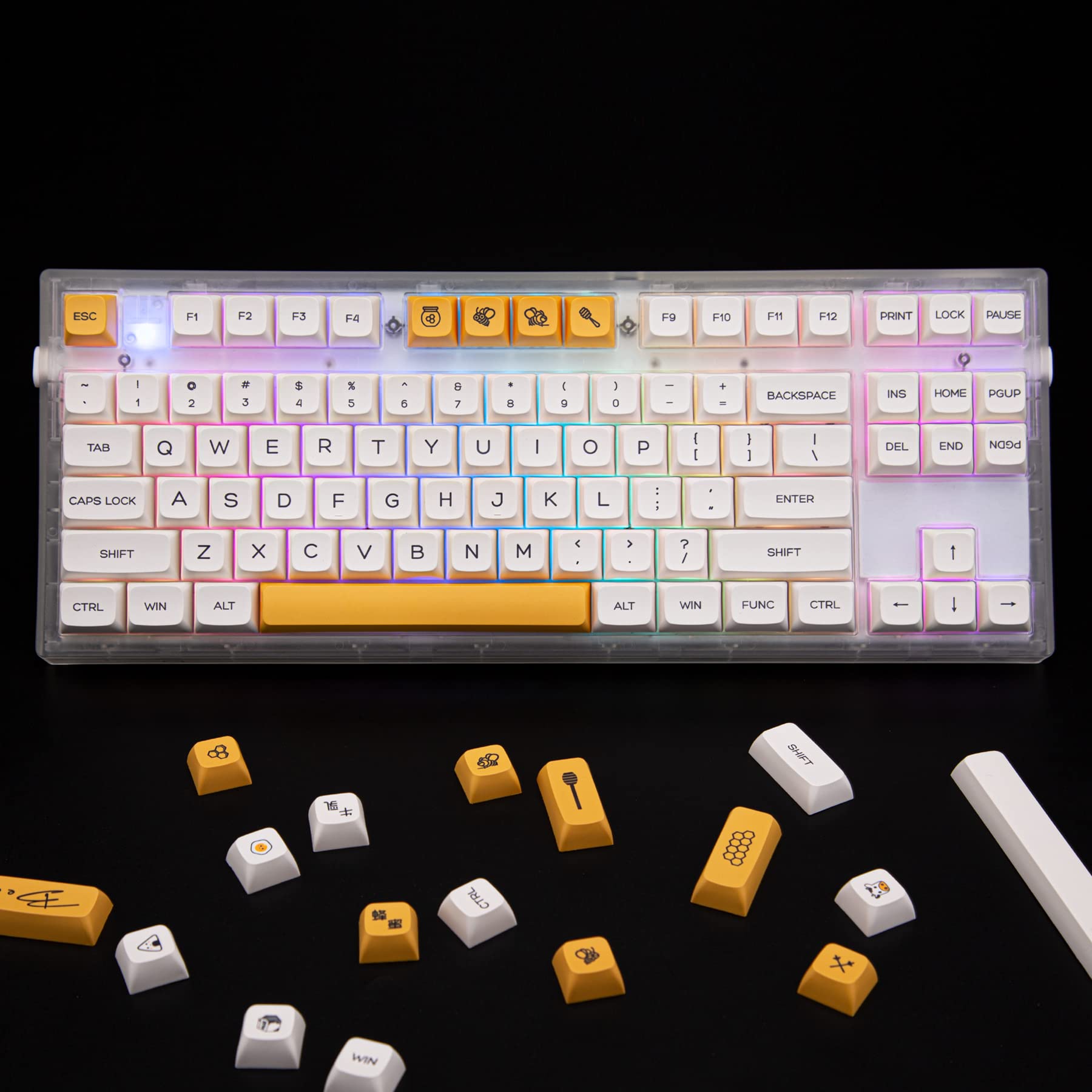 Custom Keycaps 173-key Keycap Kit Keyboard Keycaps Cherry Profile ABS Double Shot Keycaps for Kailh Box Cherry MX TTC Switches Mechanical Gaming Keyboard (Arctic)
