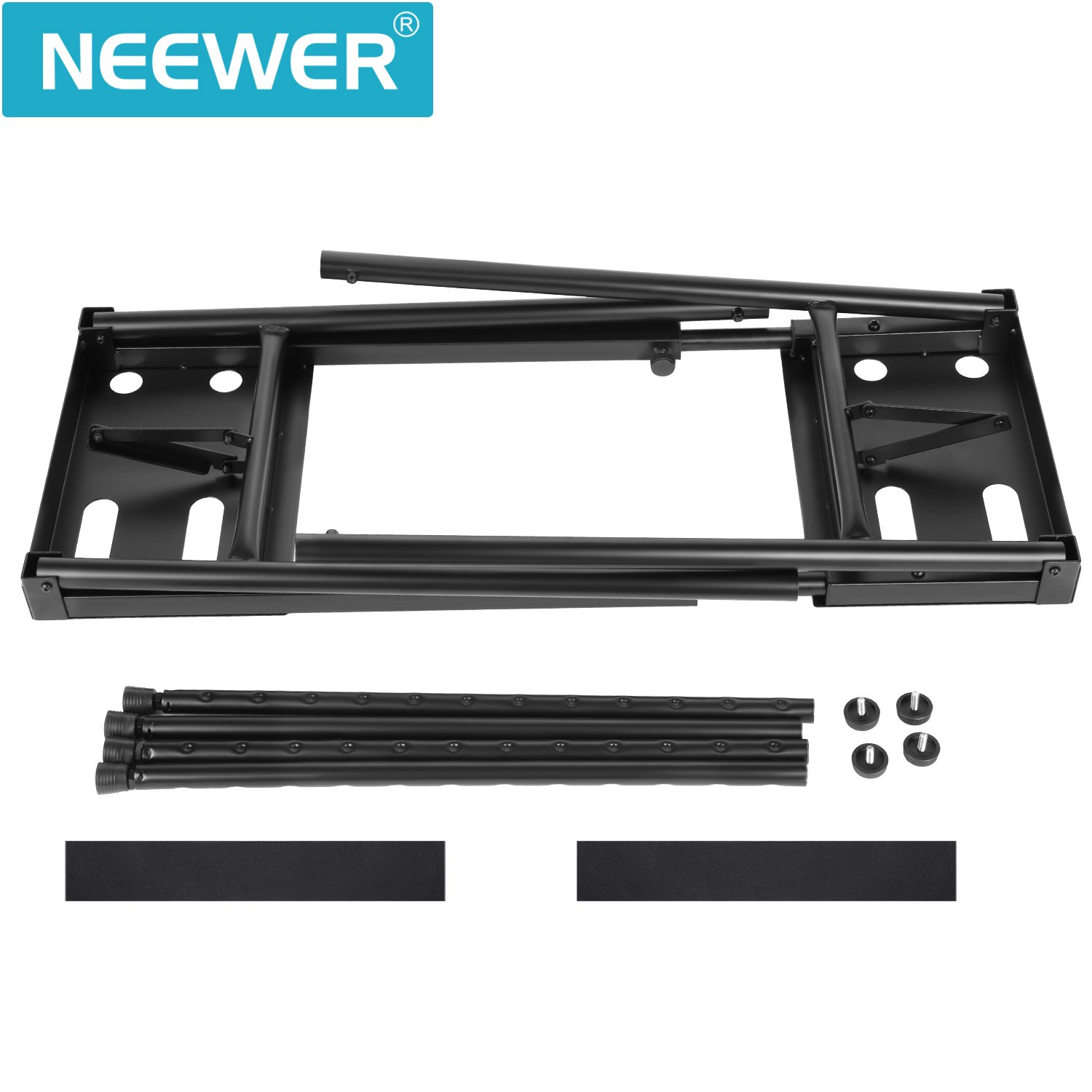 Neewer Collapsible Piano Keyboard Stand for 61-key / 76-key / 88-key Keyboard with Adjustable Height from 25.6"to 43.3"/65cm to 110cm and Length from 29"to 51.2"/73cm to 113cm, Black
