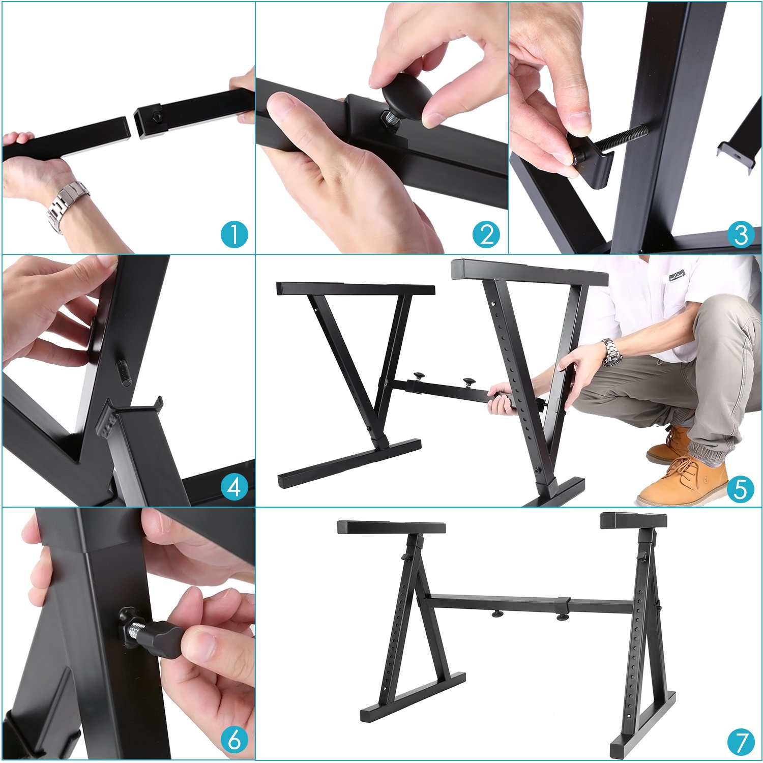 Neewer Z-Style Keyboard Stand - Heavy Duty Steel Construction with Solid Locking System, Support Stand for Piano Keyboard Instrument