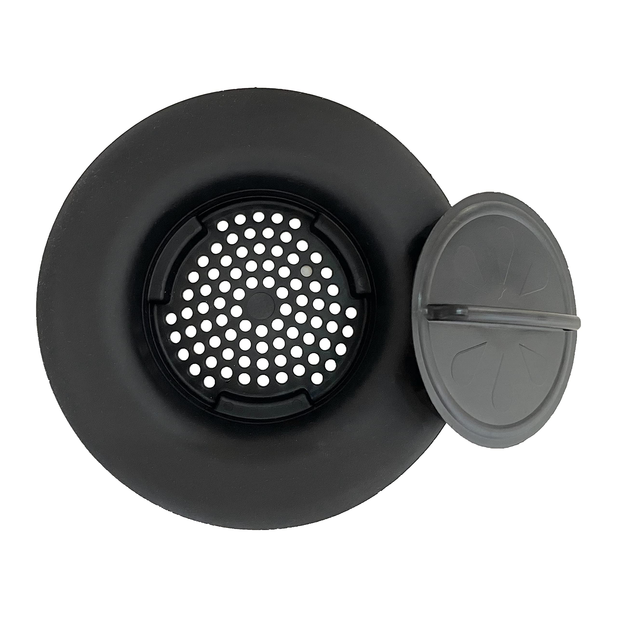 Flex Strainer Kitchen Sink Strainer Basket Replacement and Drain Stopper Plug, 2N1, fits 3-1/2β drains, 5-1/4β Diameter, USA Made Black 2Pk
