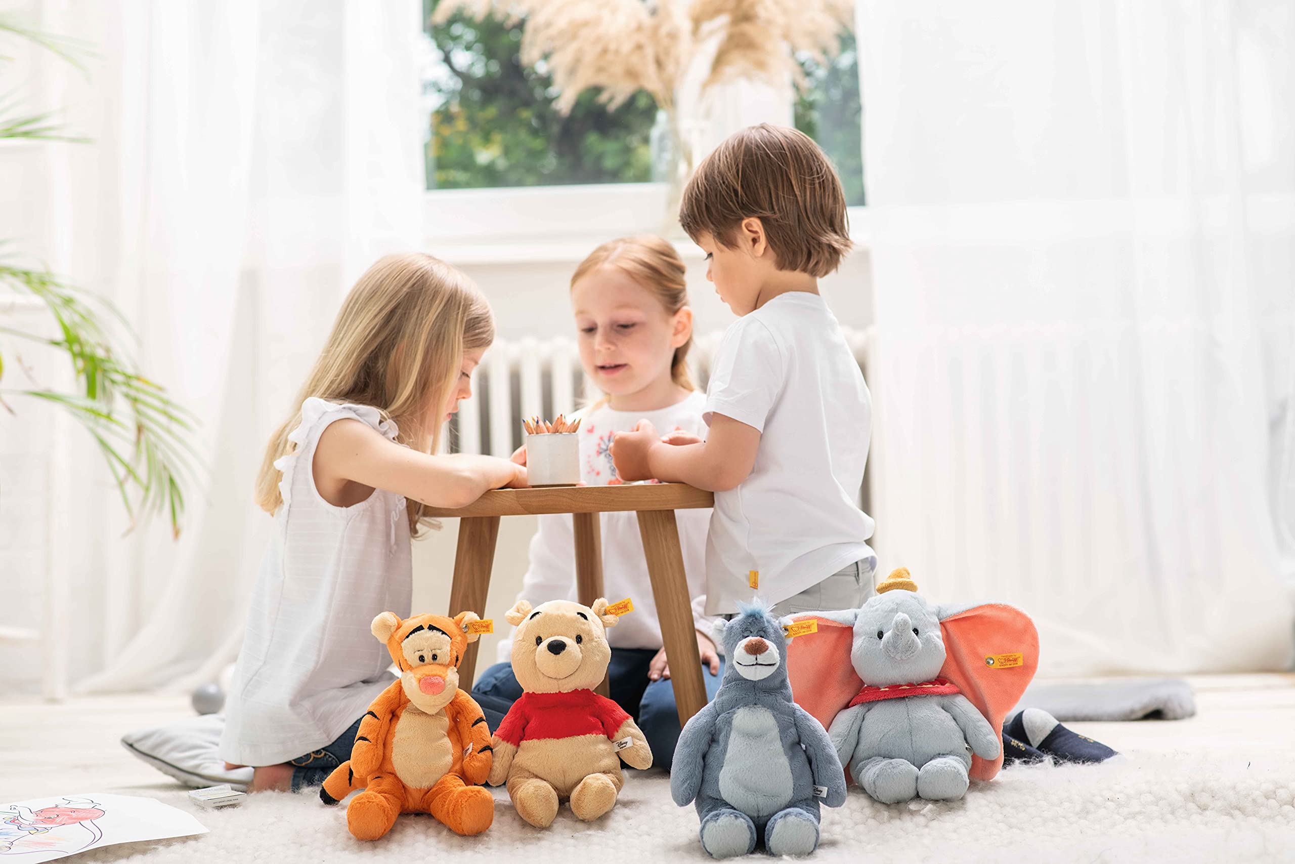 Steiff Disney Soft Cuddly Friends Tigger 12", Premium Stuffed Animal, Orange/Beige