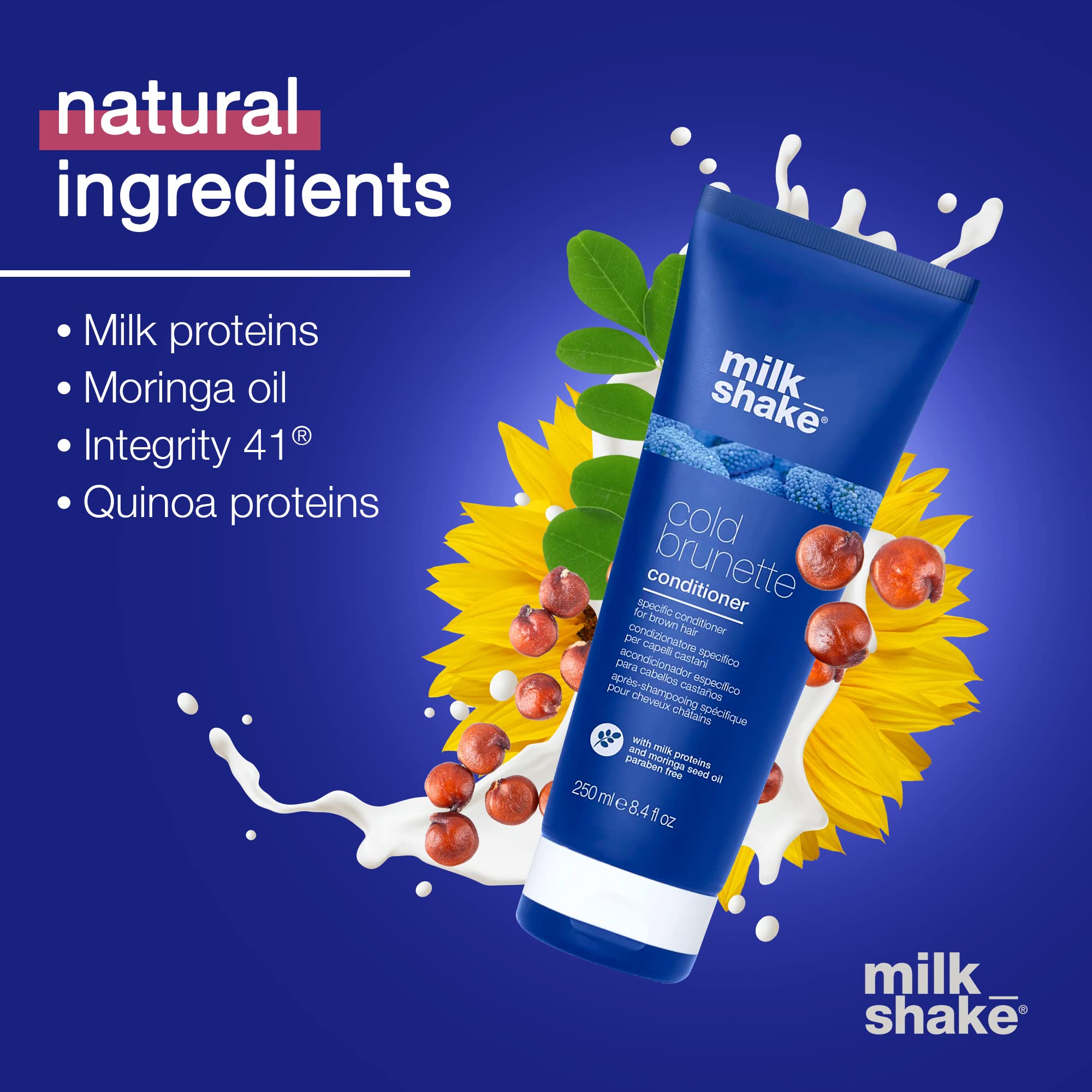 milk_shake Cold Brunette Blue Conditioner for Brunettes with Special Blue Pigments for Light Brown or Dark Blonde Hair - 8.4 Fl Oz (250 ml)