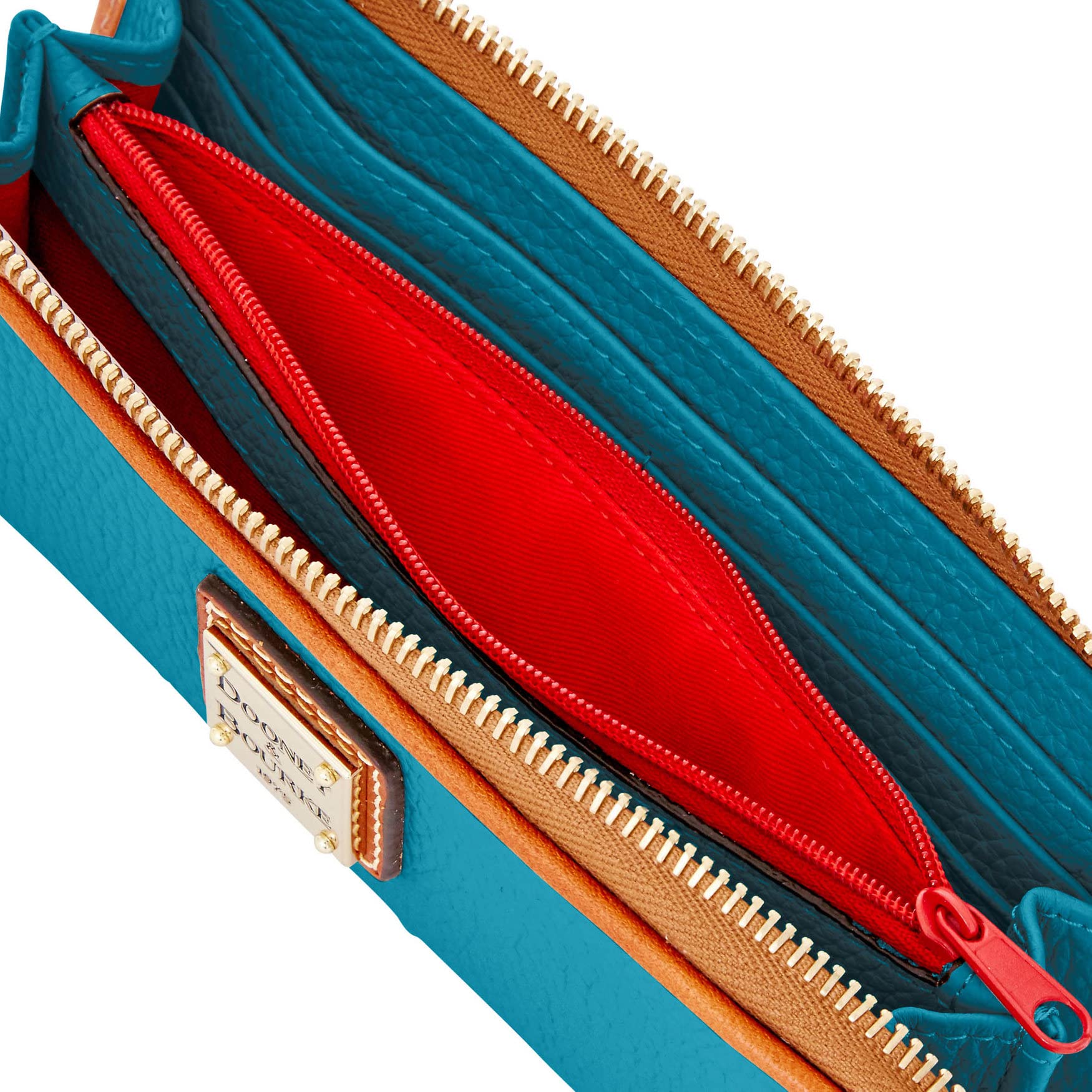 Dooney & Bourke Wallet, Pebble Grain Zip Clutch Wallet - Mustard