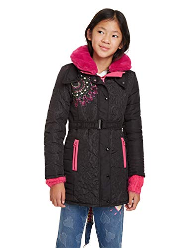 Desigual Girls' Little Coat ASAÍ, Negro, EU 5/6