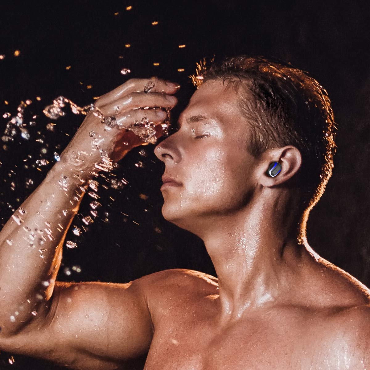 Compact Wireless Bluetooth 5.1 Noise Canceling Earbuds IPX7 Waterproof True Stereo Headphones 36 Hr Playtime Charging Case (with Built in Phone Charging Feature) in Ear Microphone for Sports Work Play