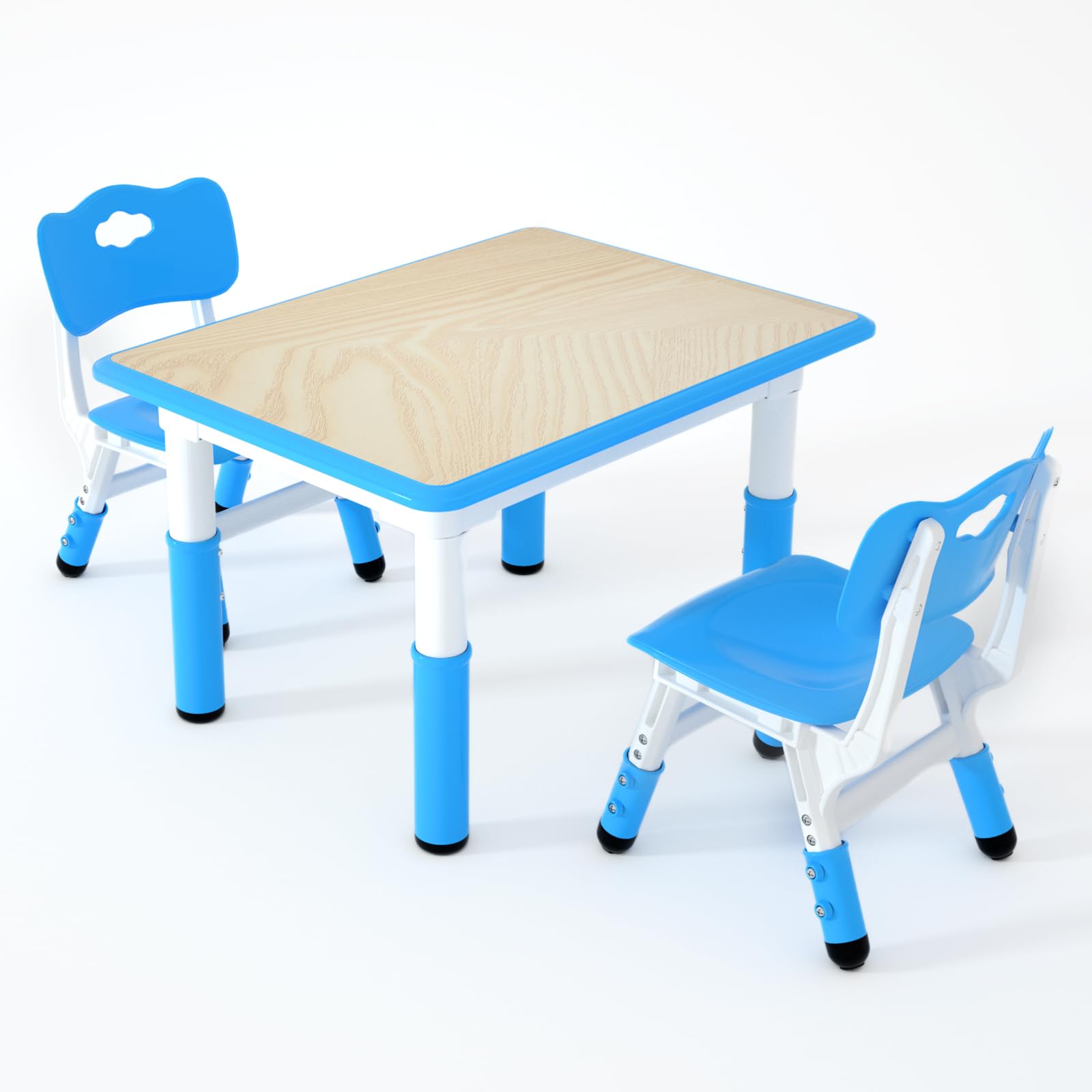 LulliSpace Kids Table and 2 Chairs Set, Height Adjustable Toddler Table and Chair Set,31.5"X23.6"Graffiti Desktop,Activity Table for Daycares,Homes,Classroom,Eco-Friendly, and Stylish Design