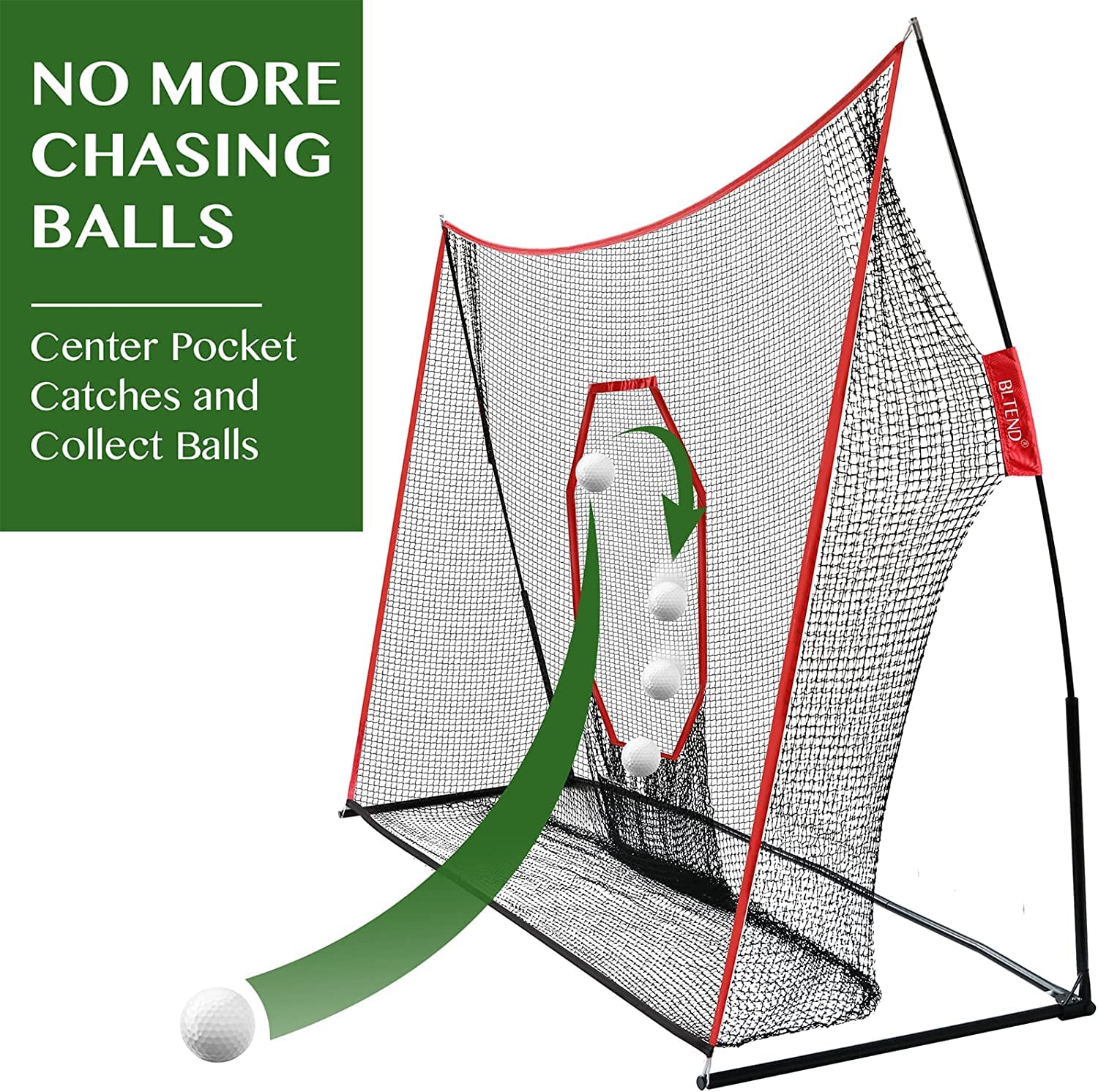 Bltend Golf Net - 10x7ft Heavy Duty Golf Practice Nets for Backyard Driving with Golf Mat, 7 Golf Tees, 8 Golf Balls, Golf Hitting Driving Net for Indoor Outdoor Use - Perfect Golf Training Equipment