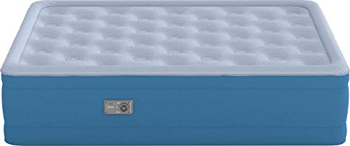 Simmons Beautyrest Comfort Plus Express Bed, Internal Pump with Plush Velveteen Pillow Top Air Mattress, 100% Leak Proof with Sleep Fresh Technology, 17" Full, Blue