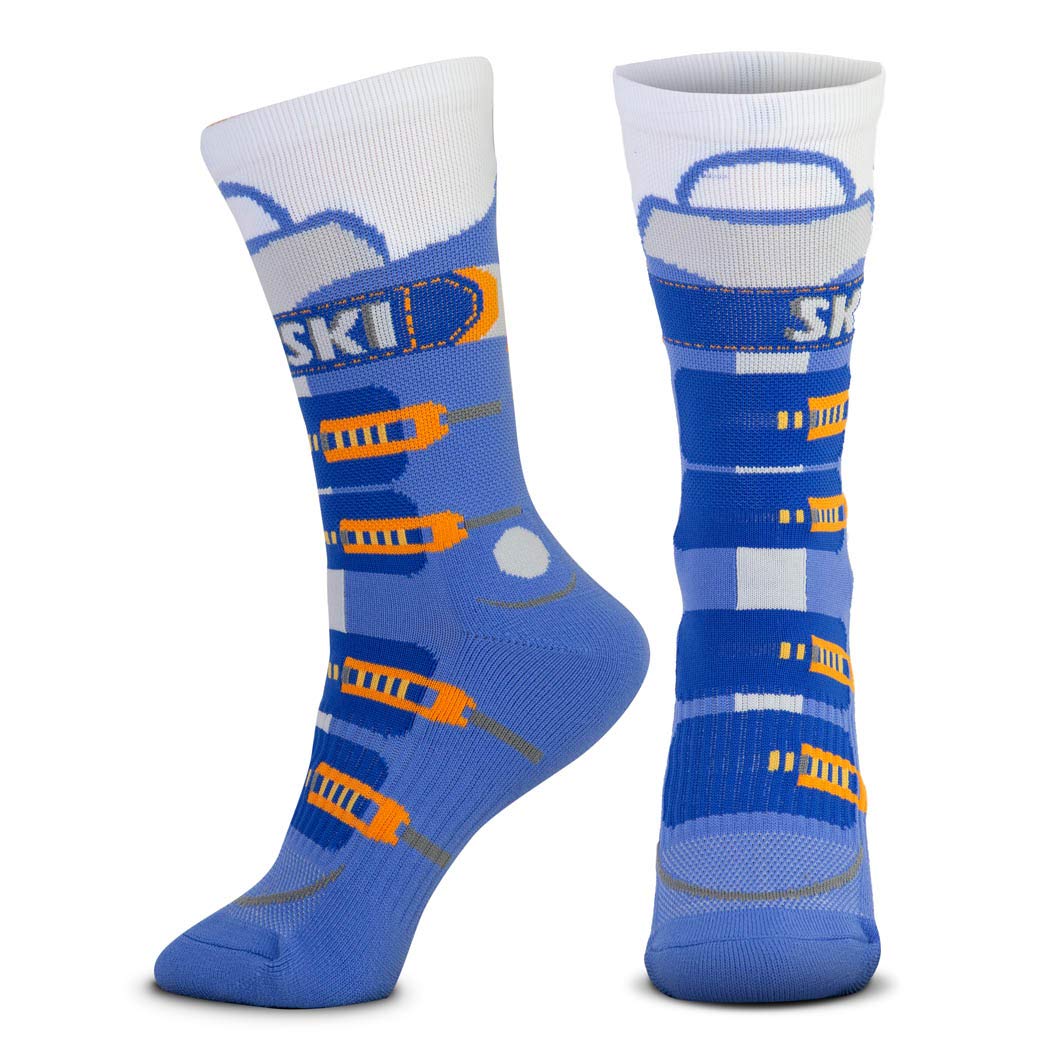 ChalkTalkSPORTS Skiing Woven Mid-Calf Socks | Everyday Casual Ski Socks | Ski Boot Adult