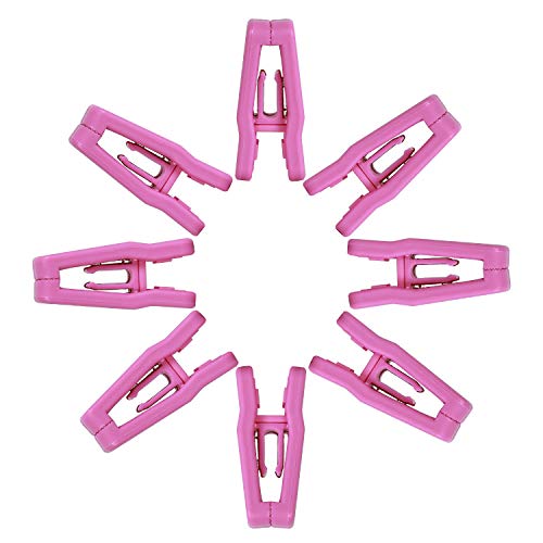 KINJOEK 50 Packs Plastic Baby Finger Clips for Hanger Clothespins Strong Pinch Grip Clips Multi-Purpose for Slim-line Clothes Pants, Pink
