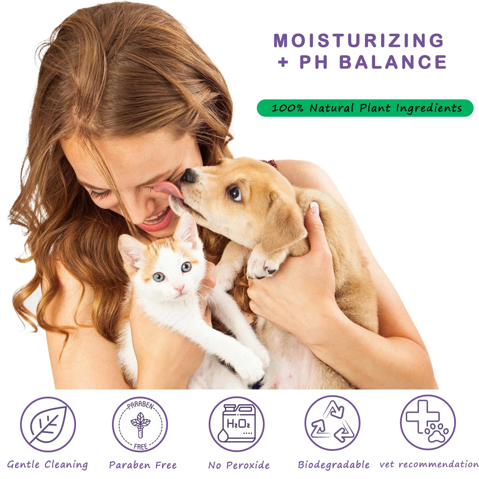 Guanshiya Dog Tear Stain Remover Starter Kit, with Witch Hazel Extract, Remove Tear Stains, Discharge & Mucus, includes Stain Solution, Applicator Wipes, Stain Powder & Brush, Lasts 30-45 Days