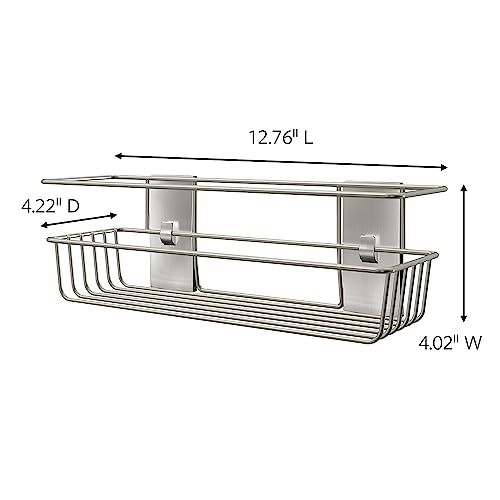 Command BATH31-SN-ES, Heavy Duty Shower, Satin Nickel, 1-Caddy, 1-Prep Wipe, 4-Water-Resistant Strips, Organize Damage-Free, 0