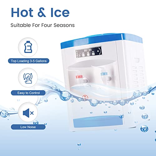 Top Loading Countertop Water Cooler Dispenser,550W Electric Hot Cold Water Cooler Dispenser,5 Gallon PP Material Compact Mini Desktop/Countertop Water Cooler Dispenser for Homes, Kitchens, Offices,etc
