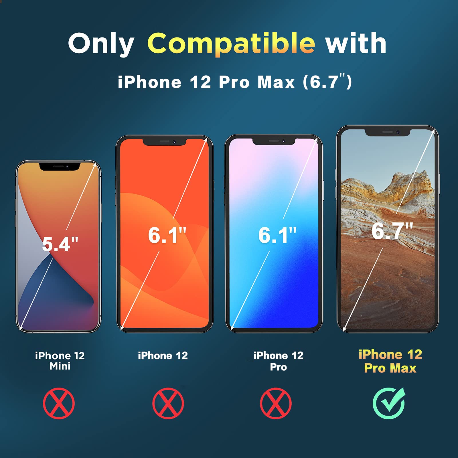 Invoibler 3 Pack Screen Protector Compatible with iPhone 12 Pro Max, iPhone 12 Pro Max Screen Protector Tempered Glass, 6.7 Inch [HD Clear] [Anti-Scratch] [Case Friendly] [Bubble Free]