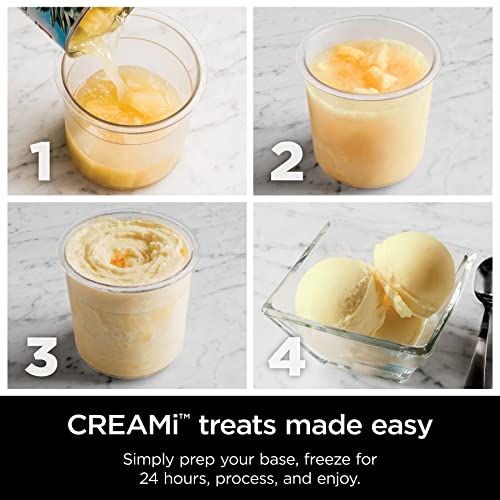 Ninja NC301 CREAMi Ice Cream Maker, for Gelato, Mix-ins, Milkshakes, Sorbet, Smoothie Bowls & More, 7 One-Touch Programs, with (2) Pint Containers & Lids, Compact Size, Perfect for Kids, White