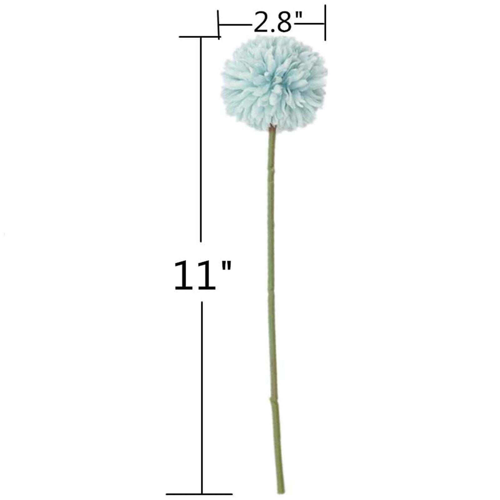 SvaTao Artificial Chrysanthemum Ball Flowers- 12pcs Silk Flower Bouquets for Wedding Present Decor for Home Office House Party Garden Blue
