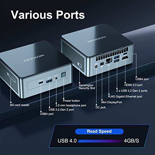 GEEKOM Mini PC Mini IT11, 11th Intel Core i7-11390H (up to 5.00 GHz), 32GB DDR4 RAM 2TB M.2 SSD, Windows 11 Pro Mini Computers NUC 11, USB4.0/8K UHD/WiFi 6/BT5.2, Home/Office Mini Desktop Computer