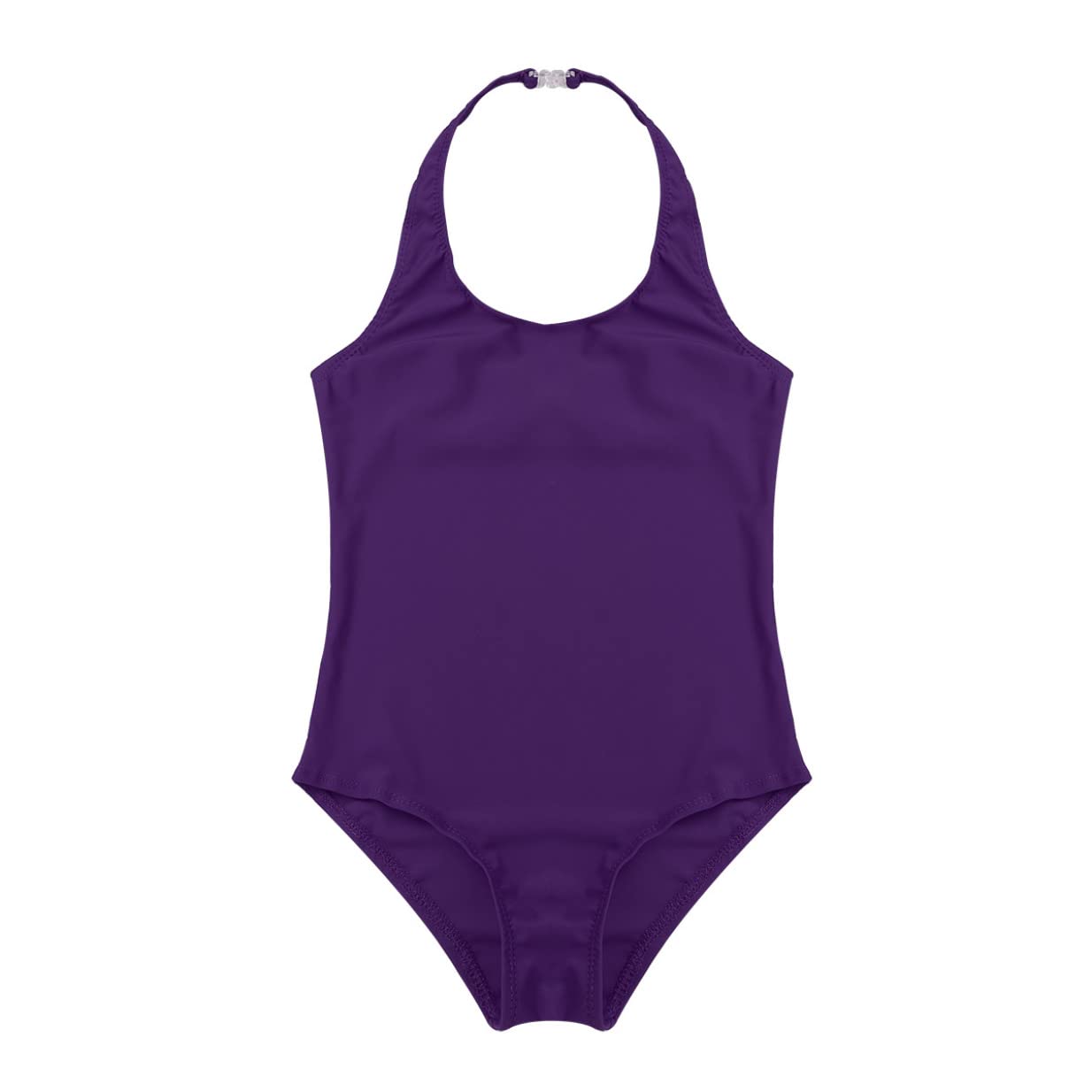 Doomiva Girls Gymnastics Leotard Ballet Dance Leotards Athletic One Piece Halter Unitards Dance Outfits Purple 5-6 Years