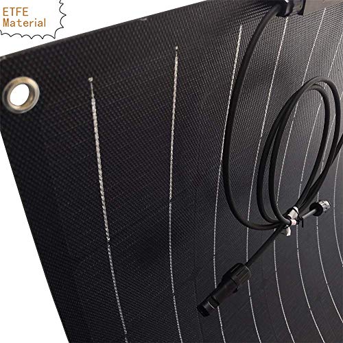 Flexible Solar Panel 100W 12V Monocrystalline Bendable - 100 Watt 12Volt Semi-Flexible Solar Panels Charger Off-Grid for RV Boat Cabin Van Car Uneven Surfaces