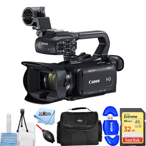 Canon XA11 Compact Full HD Camcorder with HDMI and Composite Output (PAL) Essential Bundle with Extreme 32GB SD, Memory Card Reader, Gadget Bag, Blower, Microfiber Cloth and Cleaning Kit