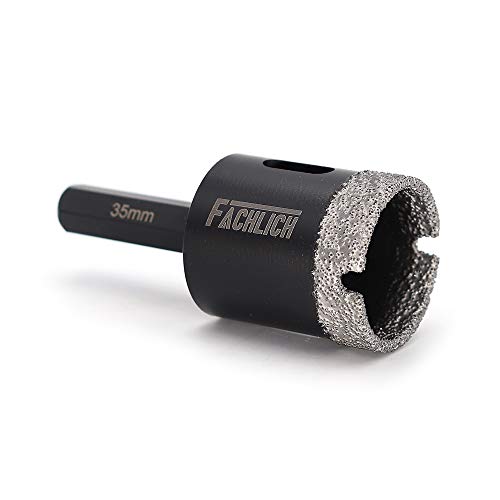 FACHLICH 1-3/8 Inch Diamond Hole Saw for Porcelain Tile Granite Marble Brick
