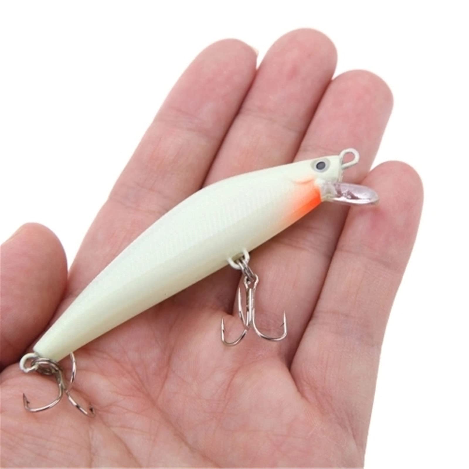 CSSIM Lure Swimbaits 3D Luminous Night Bait Lure Hard Bait Lure Fish Hook Artificial Fishing Tackle Accessory With Two Triangle Hooks 82mm 8g