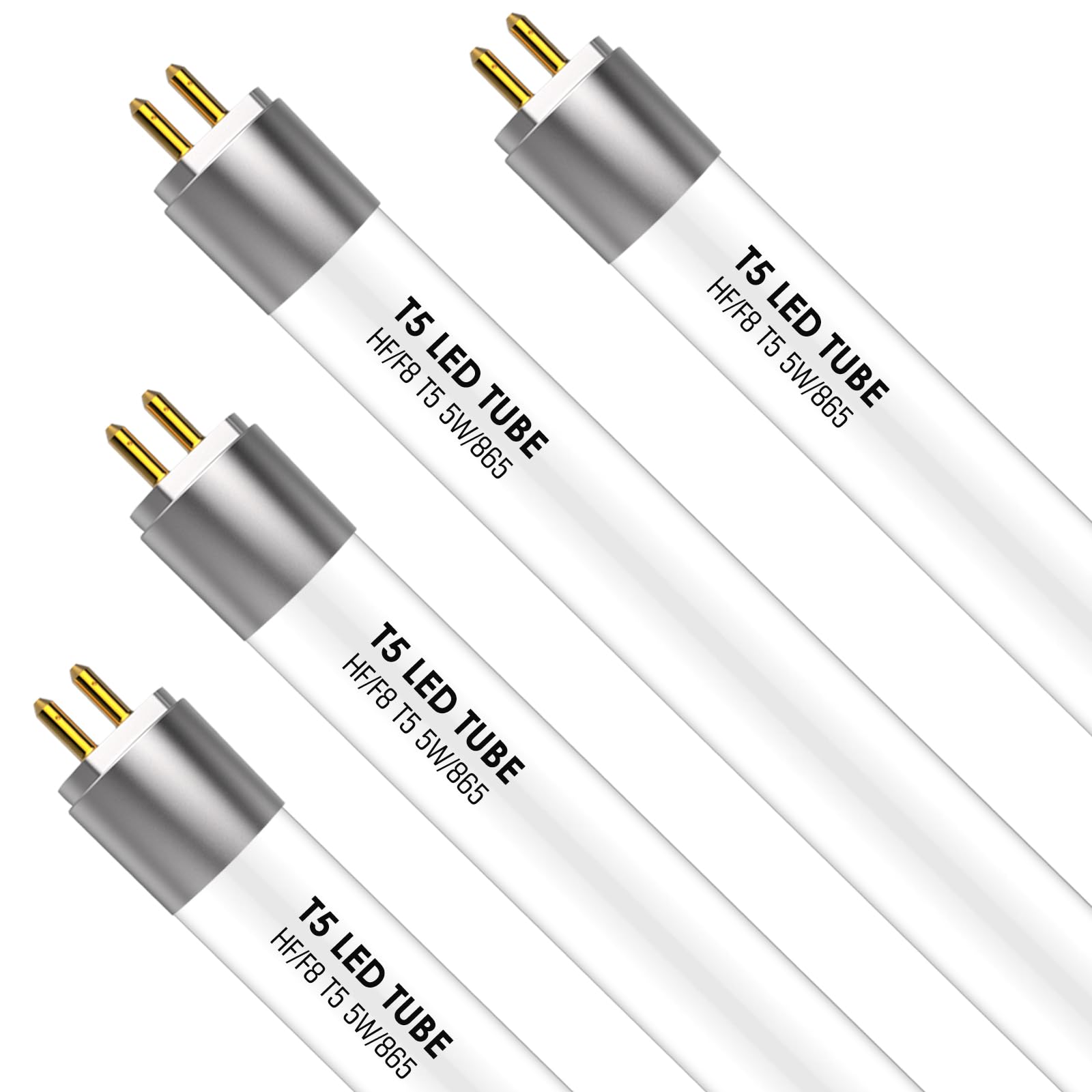 IHYCTV T5 LED 12", G5 5W 685lm 6500K F8T5/DL LED Replacement for Retrofitting 8W Under Cabinet Lighting, Daylight White, Pack of 4