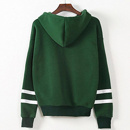 Sweatshirt for Women THENLIAN Womens Print Long Sleeve Hoodie Sweatshirt Jumper Hooded Pullover Tops Blouse(Green, XL)