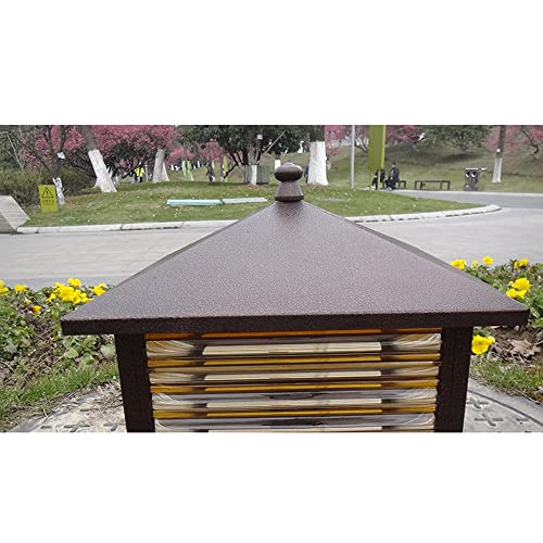 JSBDPHW European Style LED Pillar Lamp Outdoor Courtyard Garden Column Light Waterproof IP65 Aluminum Square Post Light Villa Fence Gate Decoration Landscape Light