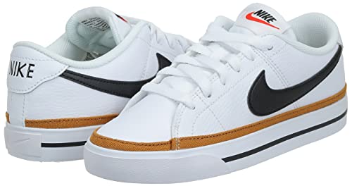 NIKE Women's Court Legacy Sneaker, White/Desert Ochre/Team Orange/Black, 7.5